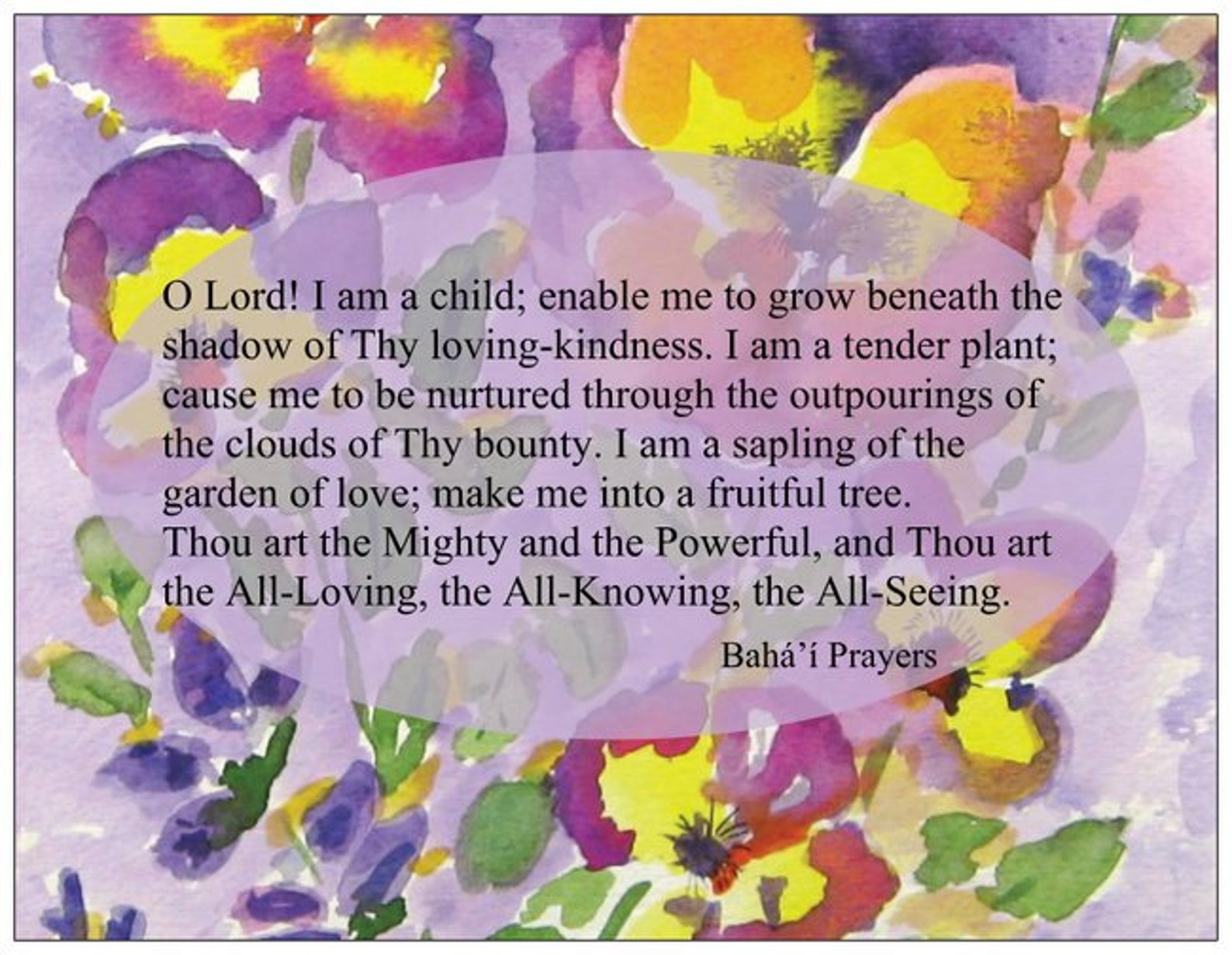 Set of 6 Baha'i Prayer Cards for Parents and Children - Etsy