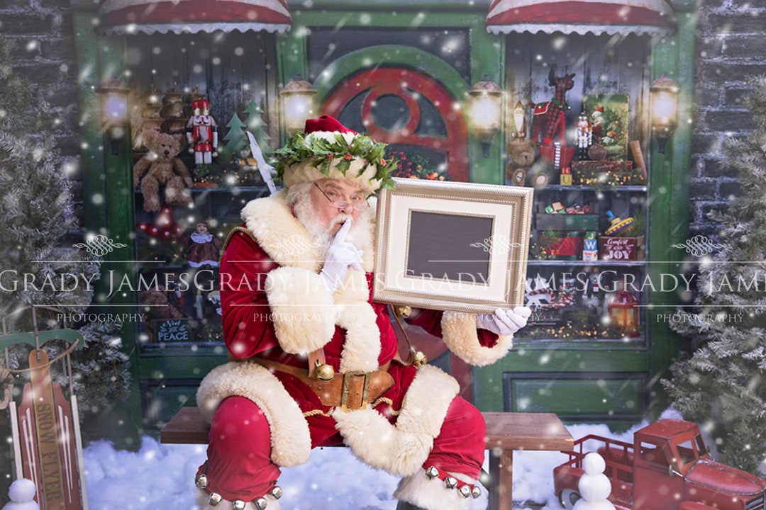 Santa Frame Digital Background Santa Frame Digital Overlay - Etsy