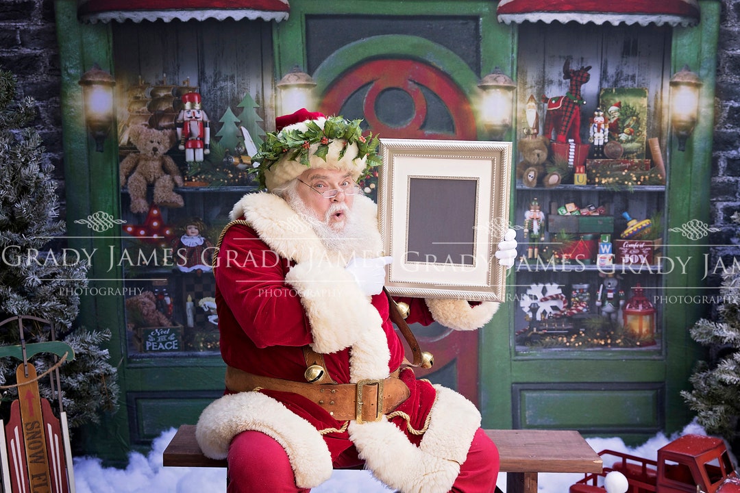 Santa Frame Digital Background Santa Frame Digital Overlay - Etsy