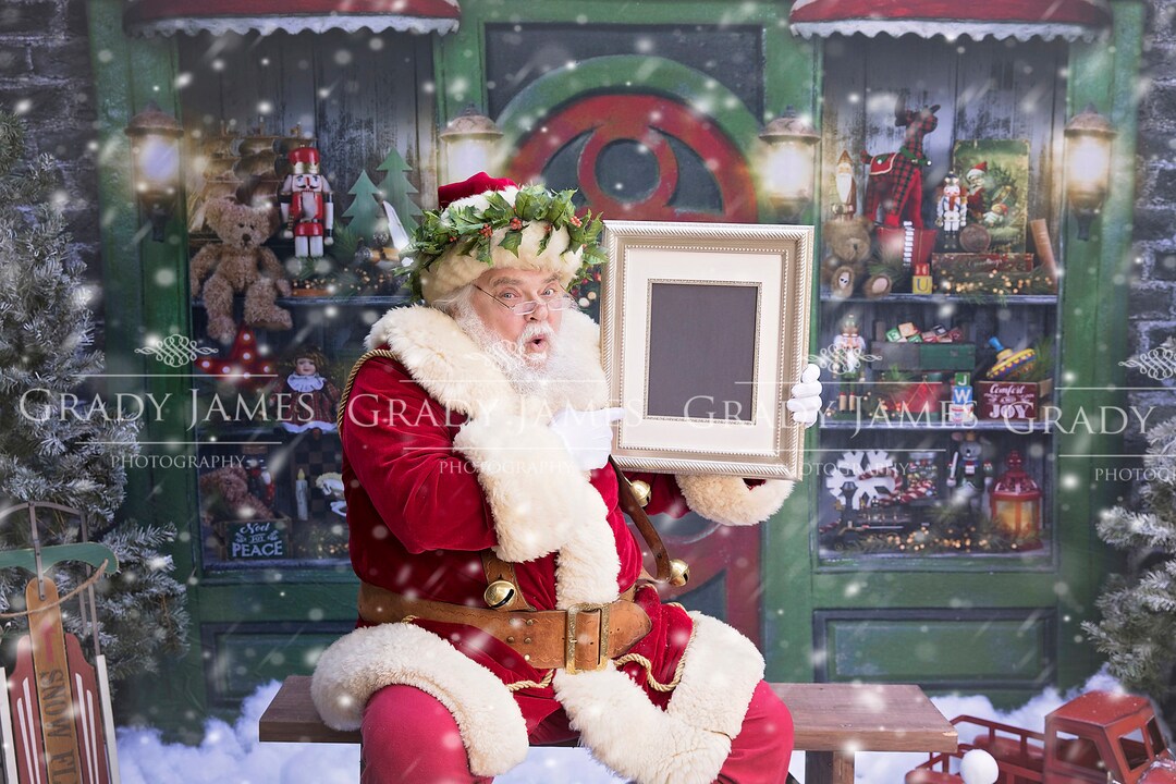 Santa Frame Digital Background Santa Frame Digital Overlay - Etsy