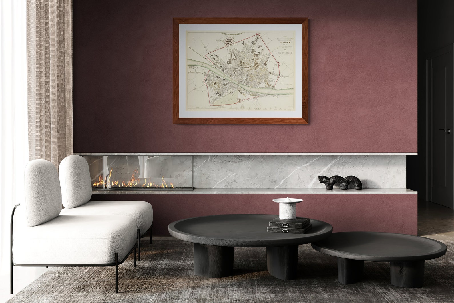 Florence Ancient Map – Tuscany, Italy. Dimensions 32” X 23” (81 Cm X 60 ...