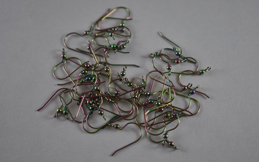 300 Vacuum Plating Rainbow Color Stainless Steel Ear Wires French Hook ...