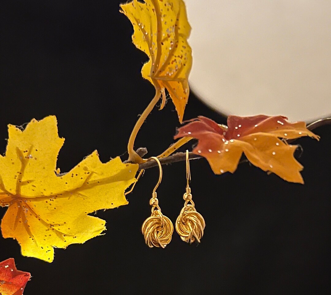 Chain Maille Gold Plated Earrings - Etsy