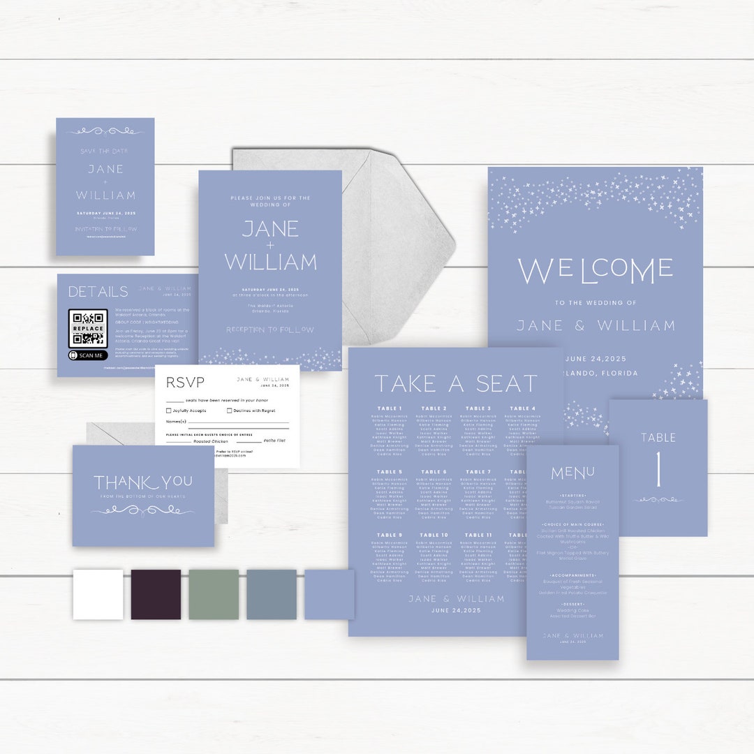 DIGITAL DOWNLOAD - Whimsical Invitation Suite - Editable Canva Bundle ...