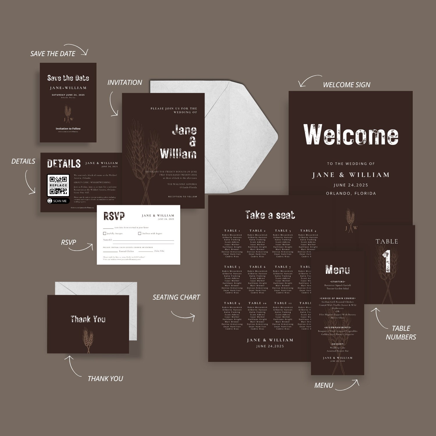 DIGITAL DOWNLOAD - Rustic Barn Invitation Suite - Editable Canva ...