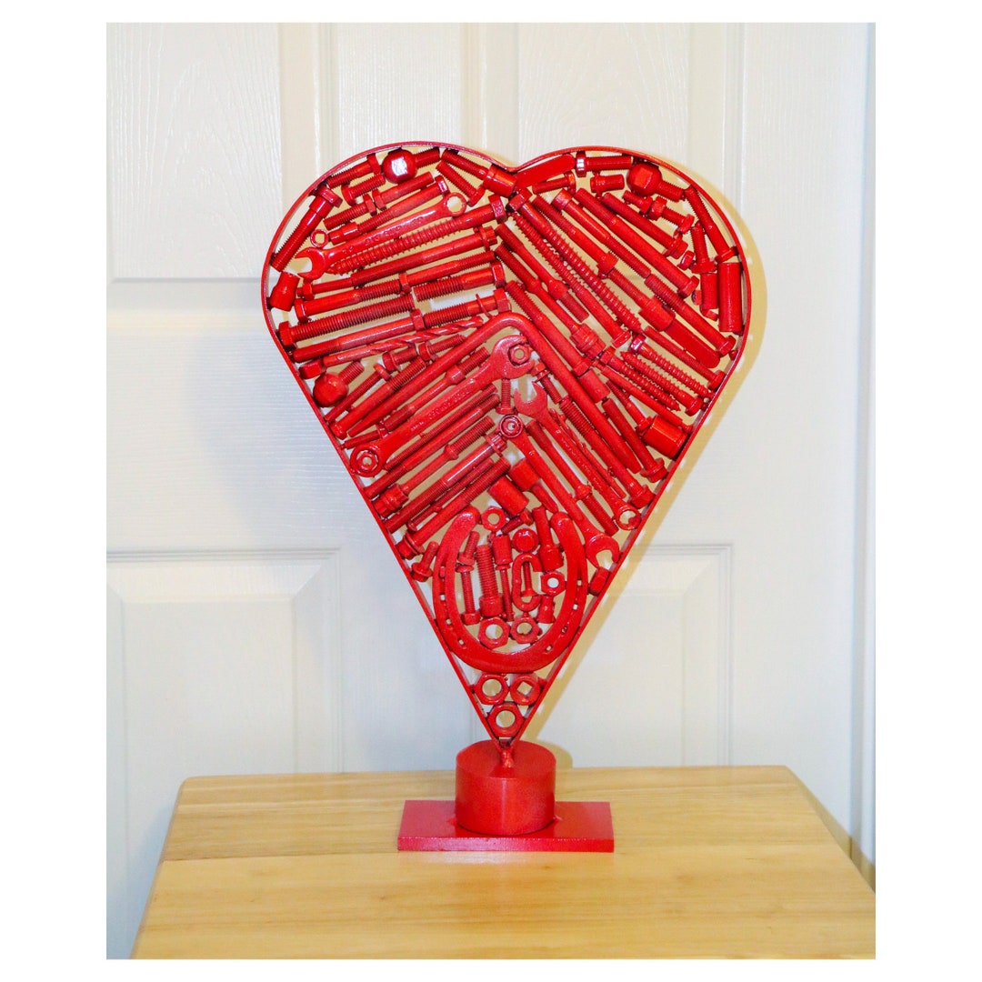 Welded and Painted Metal Heart. Hand Made, One of a Kind Heart. Made ...