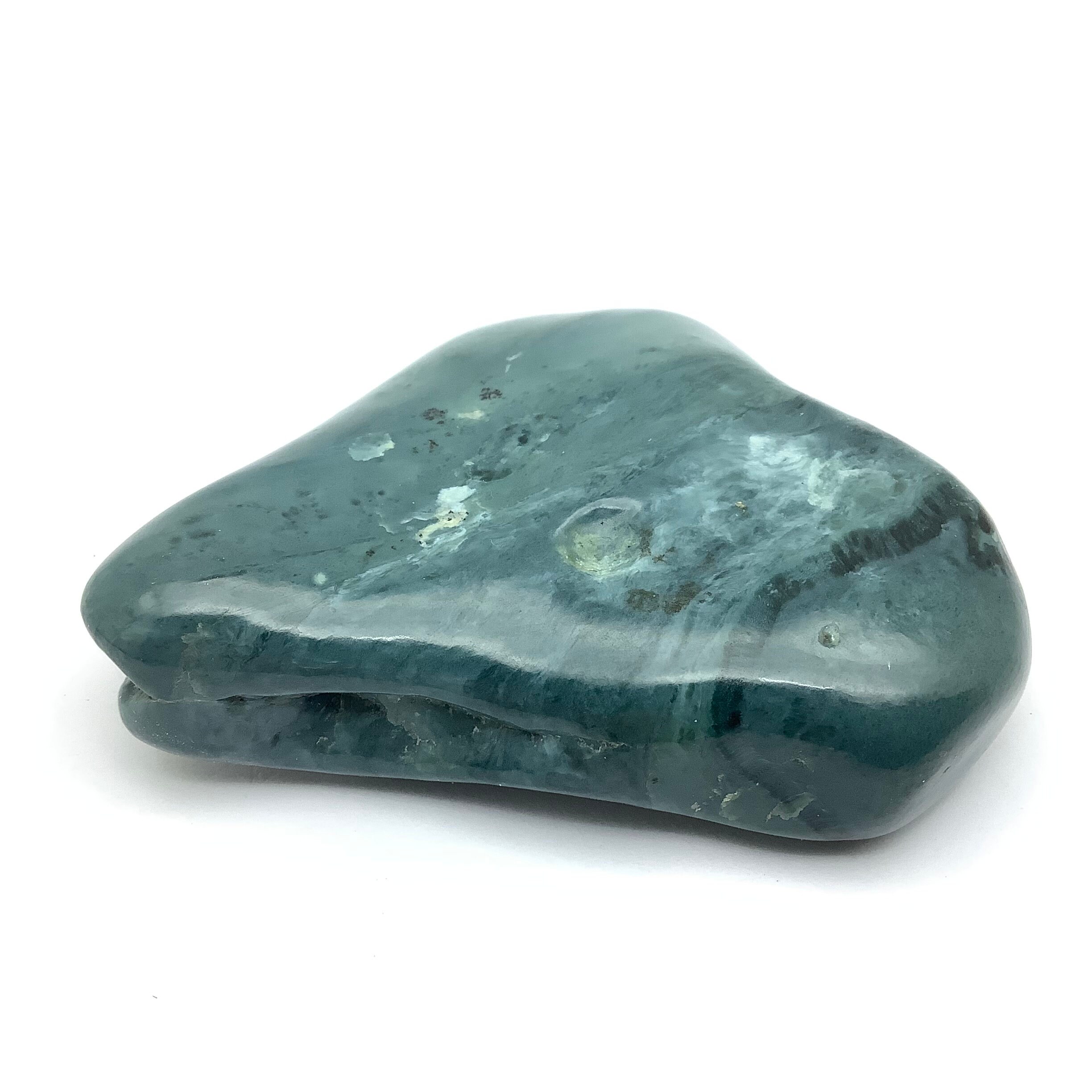 Vonsen Blue Jade Palm Stone, Whole Nephrite Jade Pebble Specimen ...