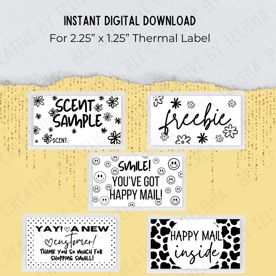 Printable Thermal Labels, Packaging Sticker, Thank You Label, Png Clip ...
