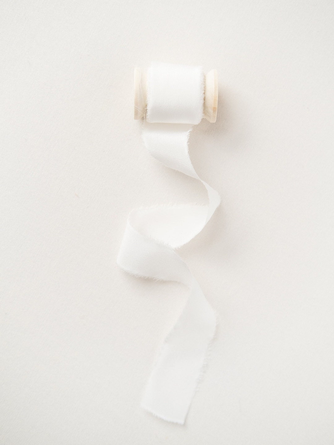 White Silk Frayed Edge Ribbon – Hand-dyed Bridal Bouquet Ribbon - Etsy