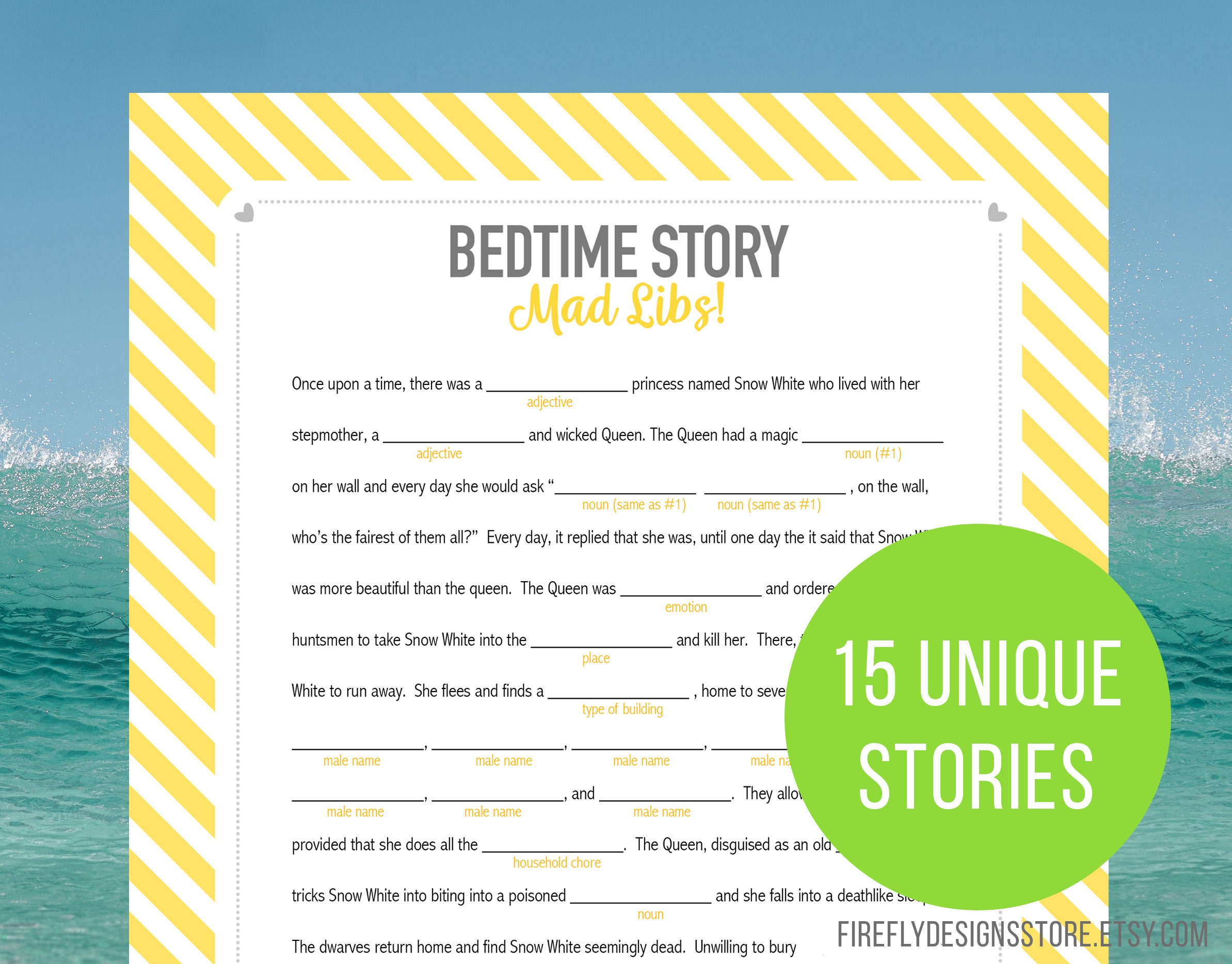 Baby Shower Mad Libs - Bed Time Story Madlibs - Baby Shower Game ...