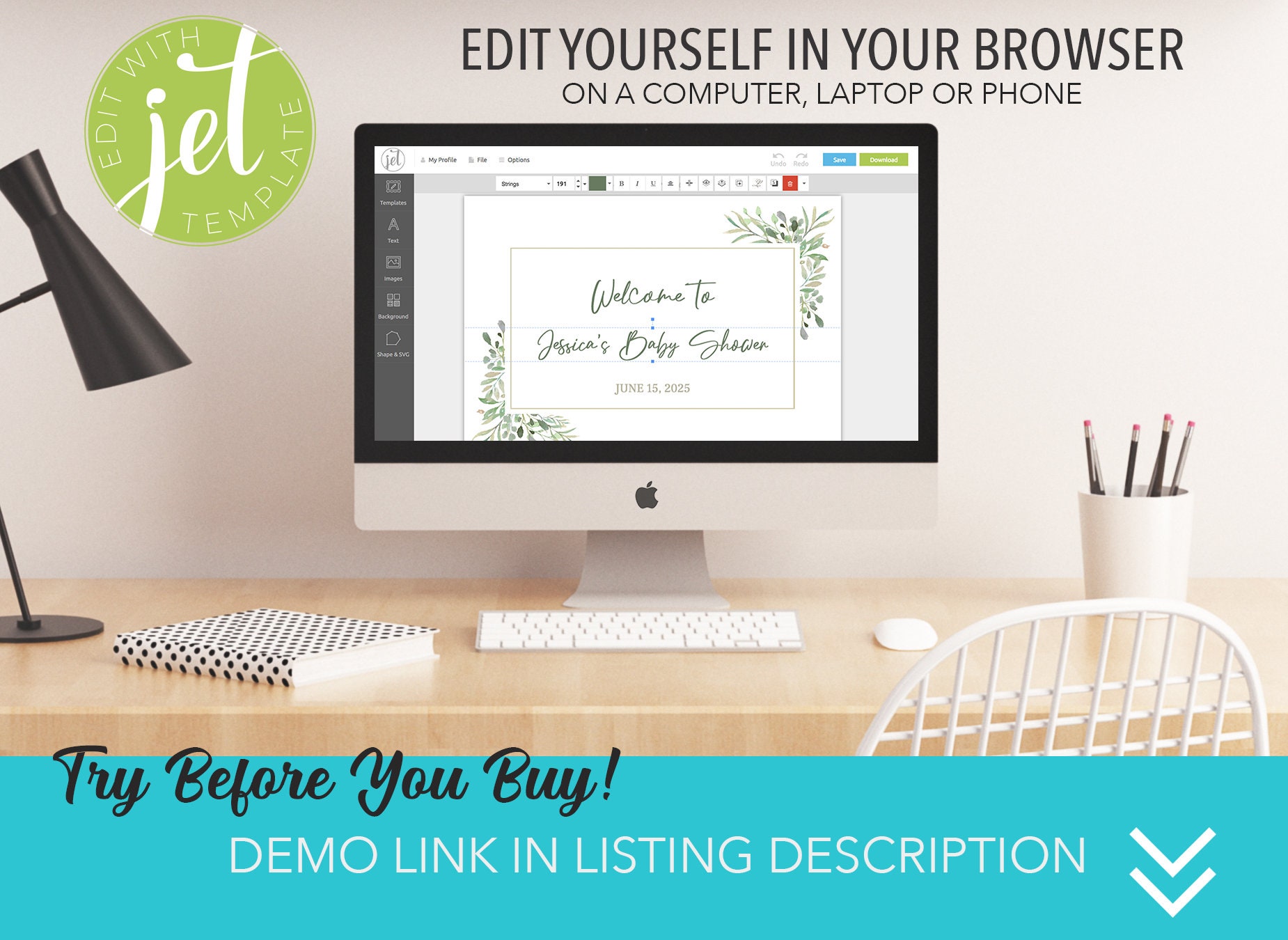 Welcome Sign - Editable Template - Try Before You Buy - Jettemplate ...
