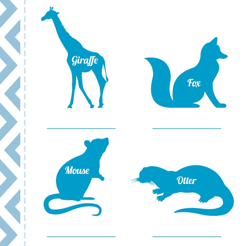 Name That Baby Animal - Baby Shower Game - Blue Baby Shower - Printable ...