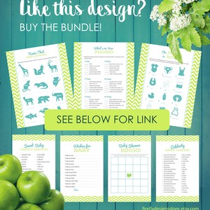 Blue Green - Celebrity Baby Names - Baby Shower Game Activity - Lime ...