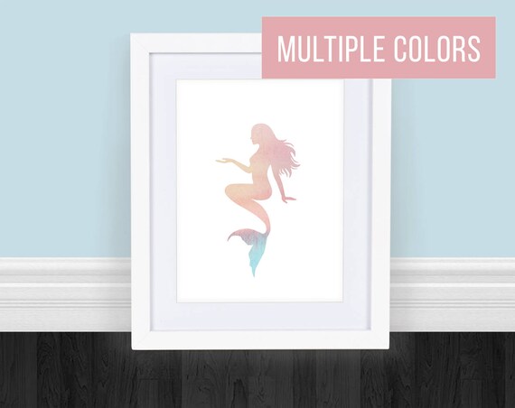 Mermaid Watercolor Print Ocean Watercolor Physical Print | Etsy