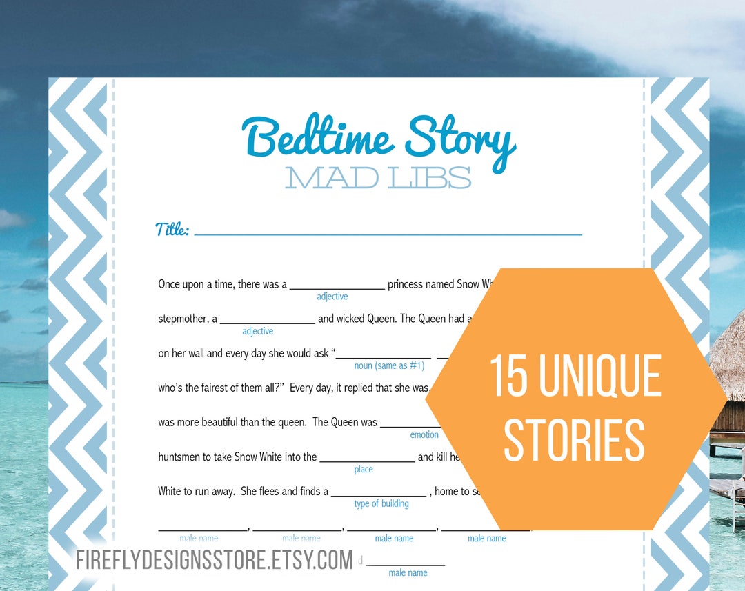 Baby Shower Mad Libs - Bed Time Story Madlib - Baby Shower Game ...