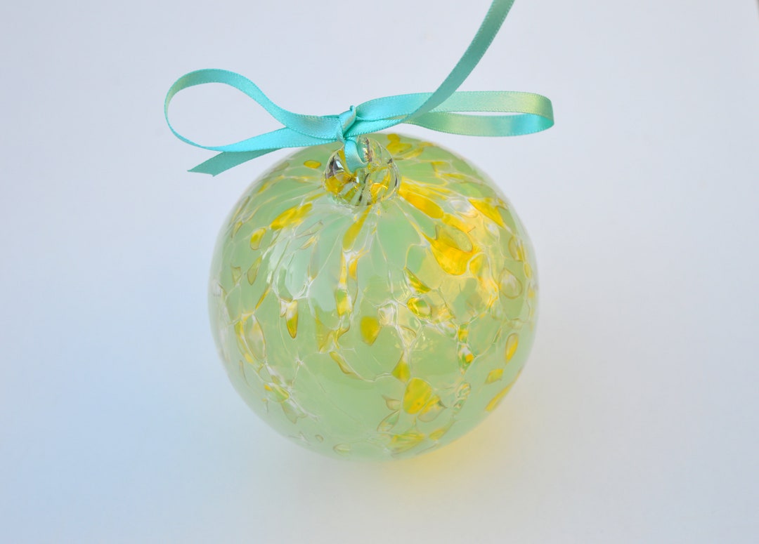 Good Luck Glass Friendship Ball - 10cm 4" Handblown Kugel Ball - Etsy