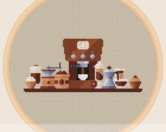 Coffee Cross Stitch | Etsy