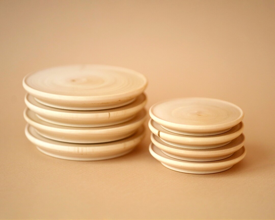 Wooden Toy Plates Christmas Kid Gift Wooden Toy Dishes Natural Wooden ...