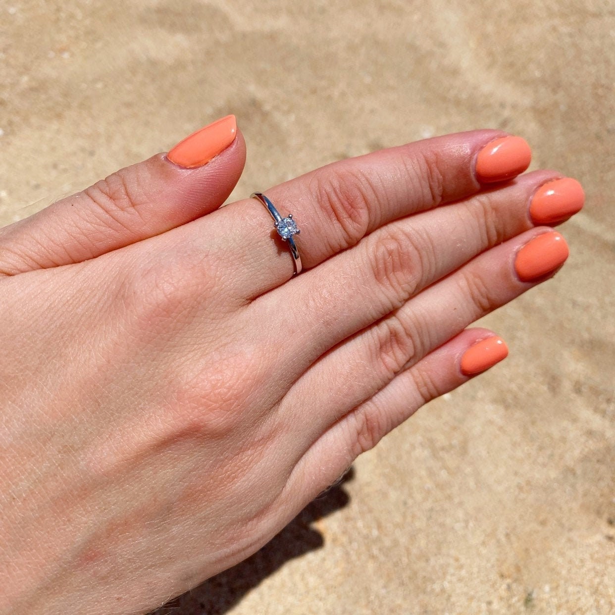 Single Stone Solitaire Rings .33ct Cz Stone Rose or Yellow - Etsy UK