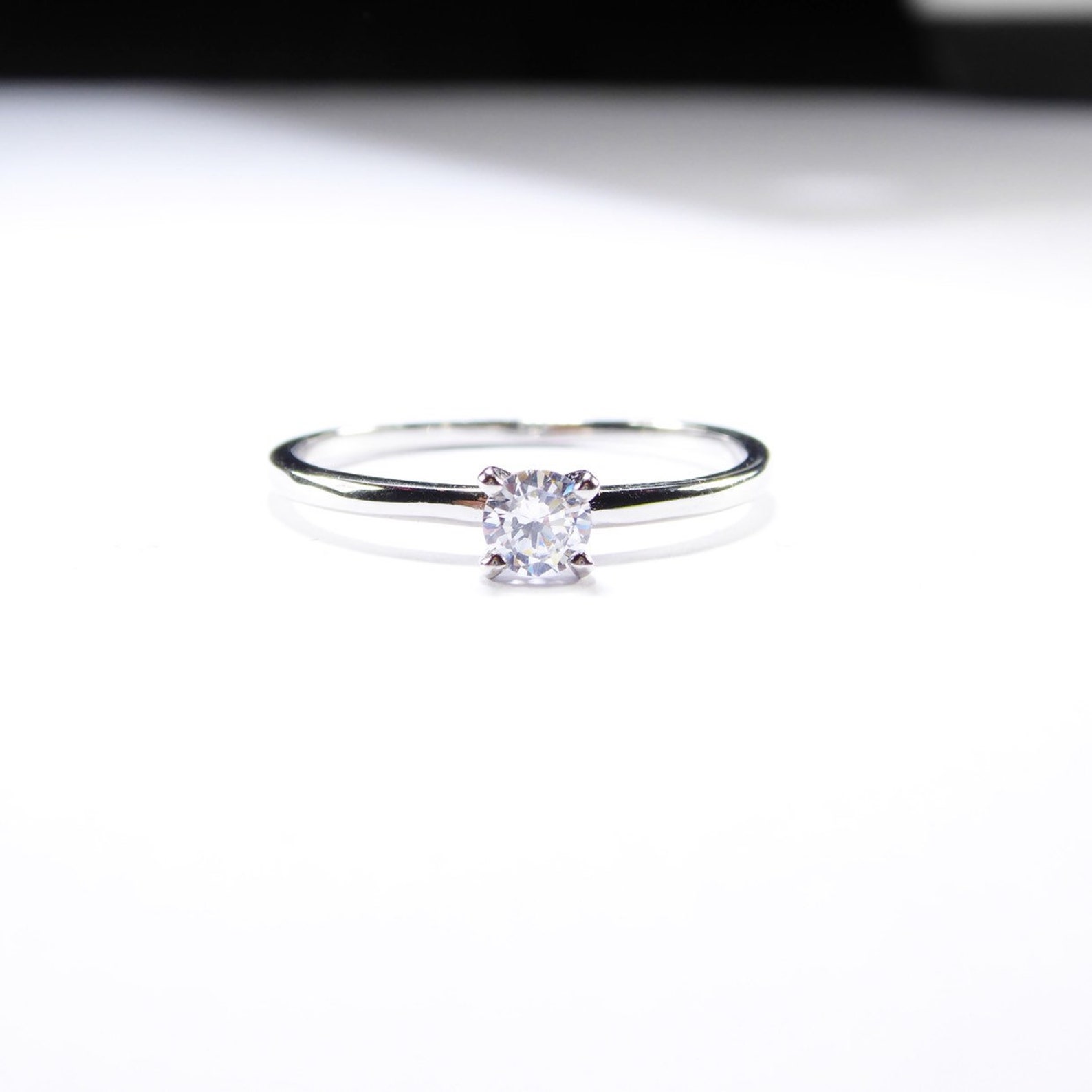 Single Stone Solitaire Rings, .33ct Cz Stone, Rose or Yellow Gold ...