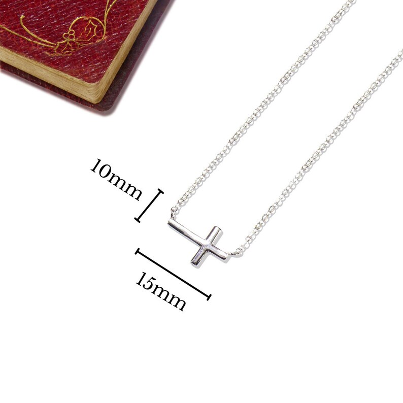 Slanted Sideways Cross Necklaces 18k Rose or Yellow Gold - Etsy