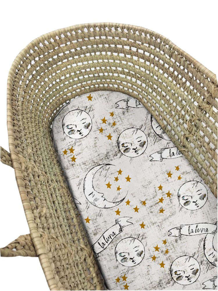 Baby Basket Sheet: Luna Moon. Bassinet Sheet. Changing Basket Sheet ...