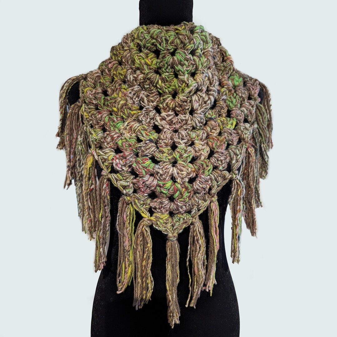 Chunky Triangle Cowl, Bandana Scarf, Wool Cowl, Crocheted Triangle Cowl ...