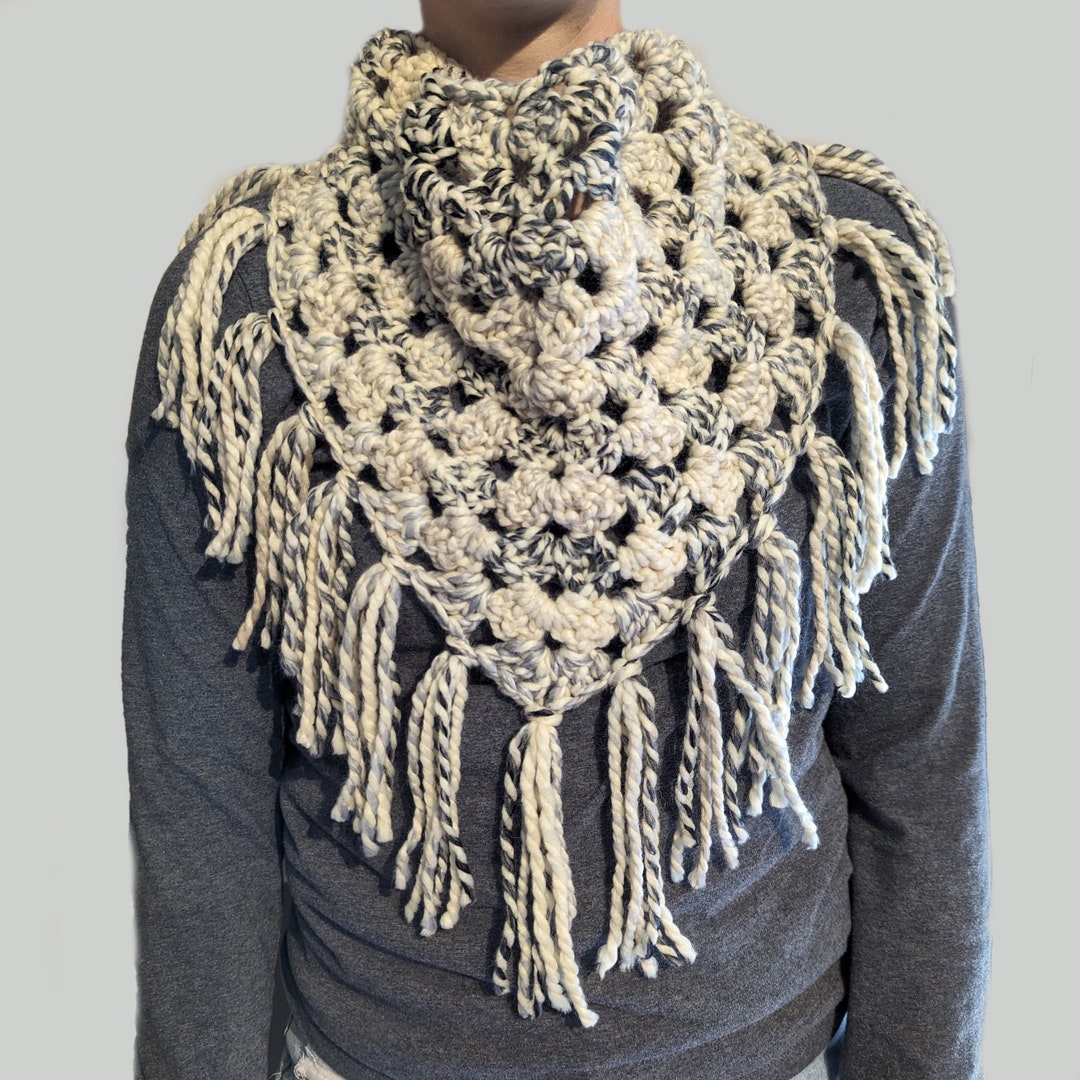 Chunky Triangle Cowl, Bandana Scarf, Wool Triangle Cowl, Acrylic ...