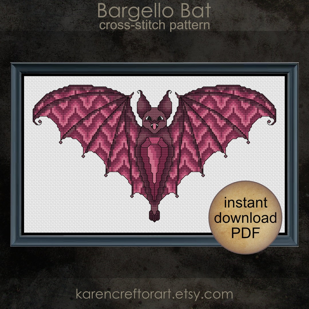 Gothic Bat Cross Stitch Pattern PDF Download , Bargello Pattern ...