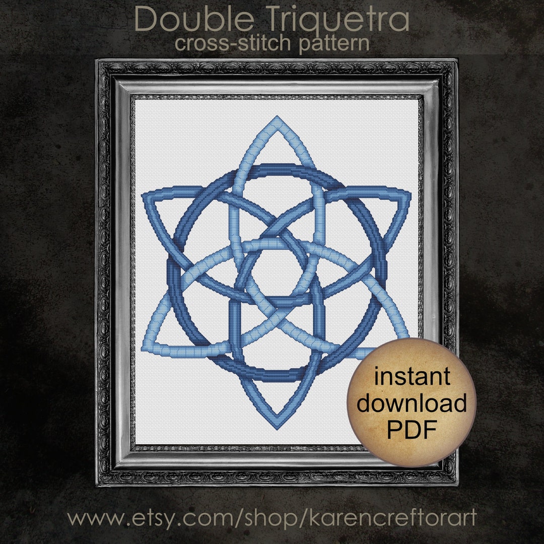 Celtic Double Triquetra Cross Stitch Pattern PDF Download , Pagan Wicca ...