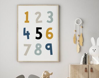 Numbers Wall Art | Etsy