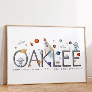 Space Name Print, Space Nursery Print, Space Nursery Art, Space Nursery ...