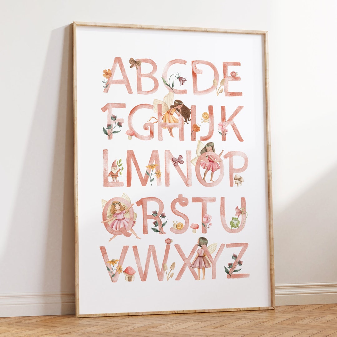 Fairy Alphabet Print, Fairy Nursery Wall Art, Fairy Nursery Decor ...