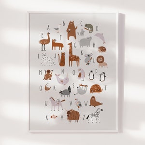 Nursery Print, Animal Alphabet Wall Art, Jungle Nursery Decor, Safari ...
