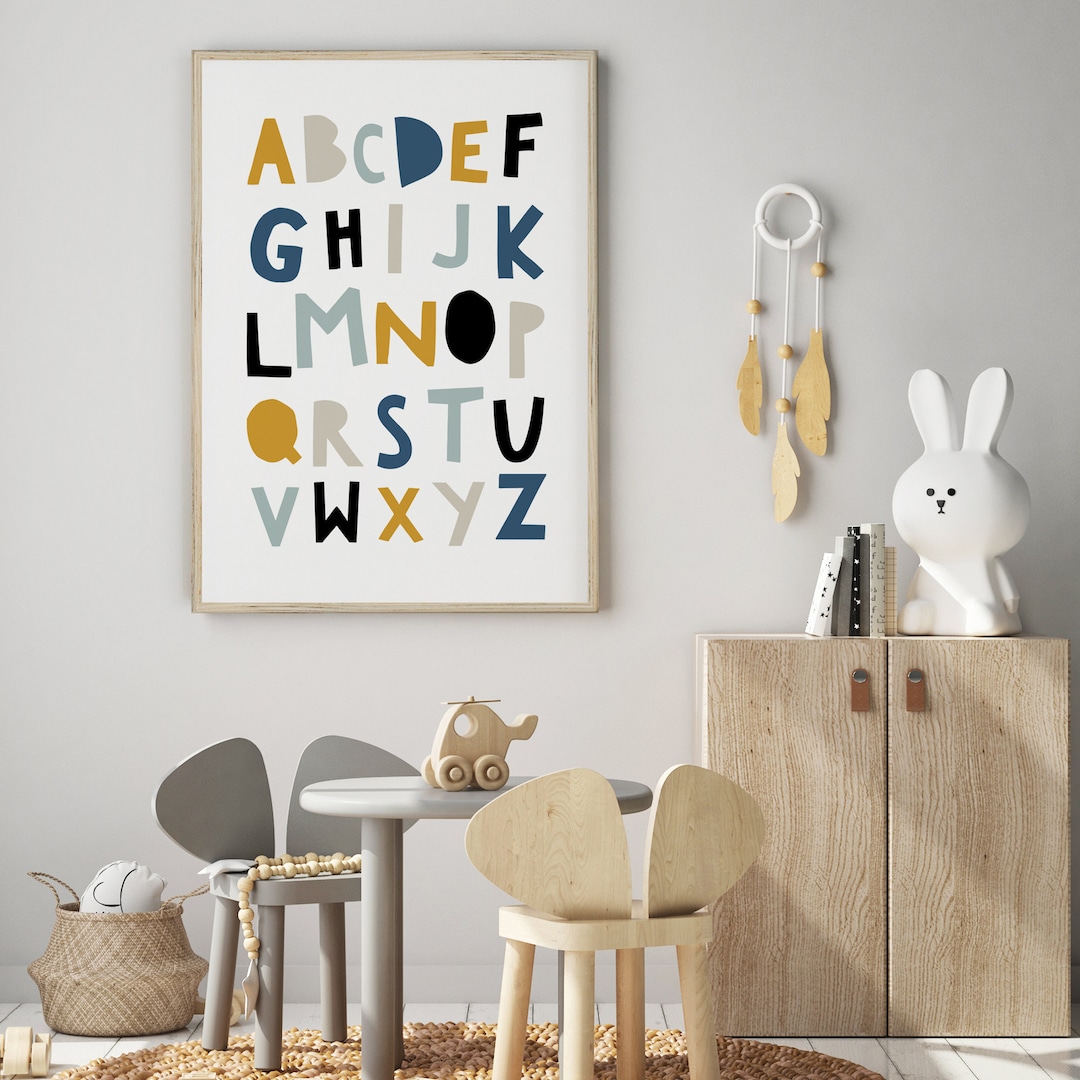 Alphabet Poster, Nursery Prints, Playroom Decor, Kids Room Decor, Kids ...