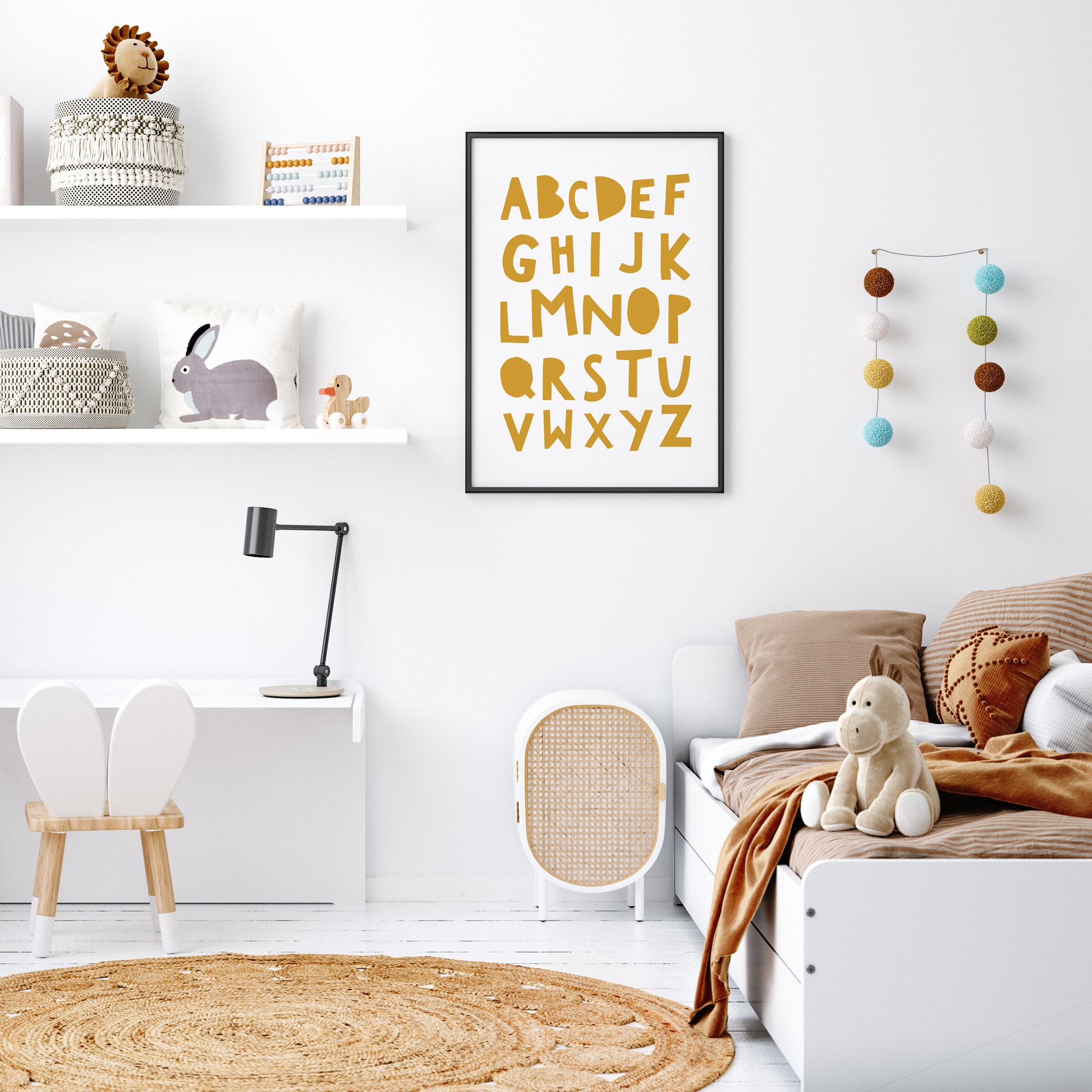 Alphabet Poster, Nursery Wall Art, Nursery Prints, Playroom Decor, Kids ...