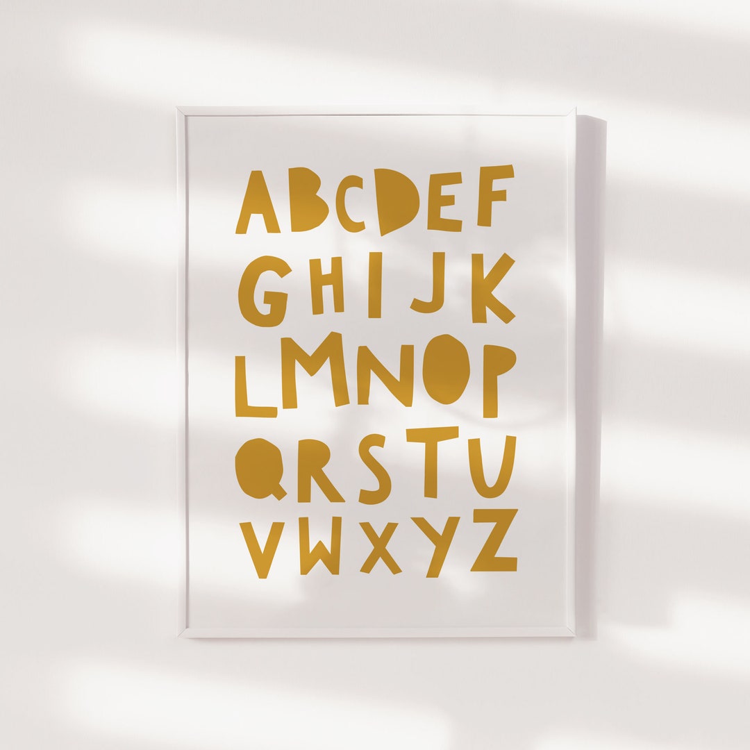 Alphabet Poster, Nursery Wall Art, Nursery Prints, Playroom Decor, Kids ...