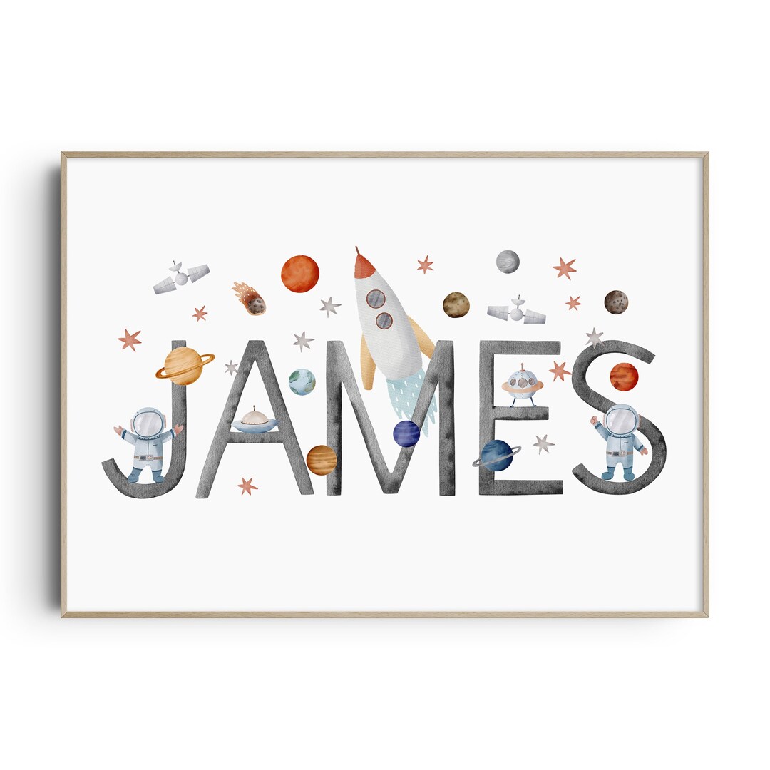 Space Name Print, Space Nursery Print, Space Nursery Art, Space Nursery ...
