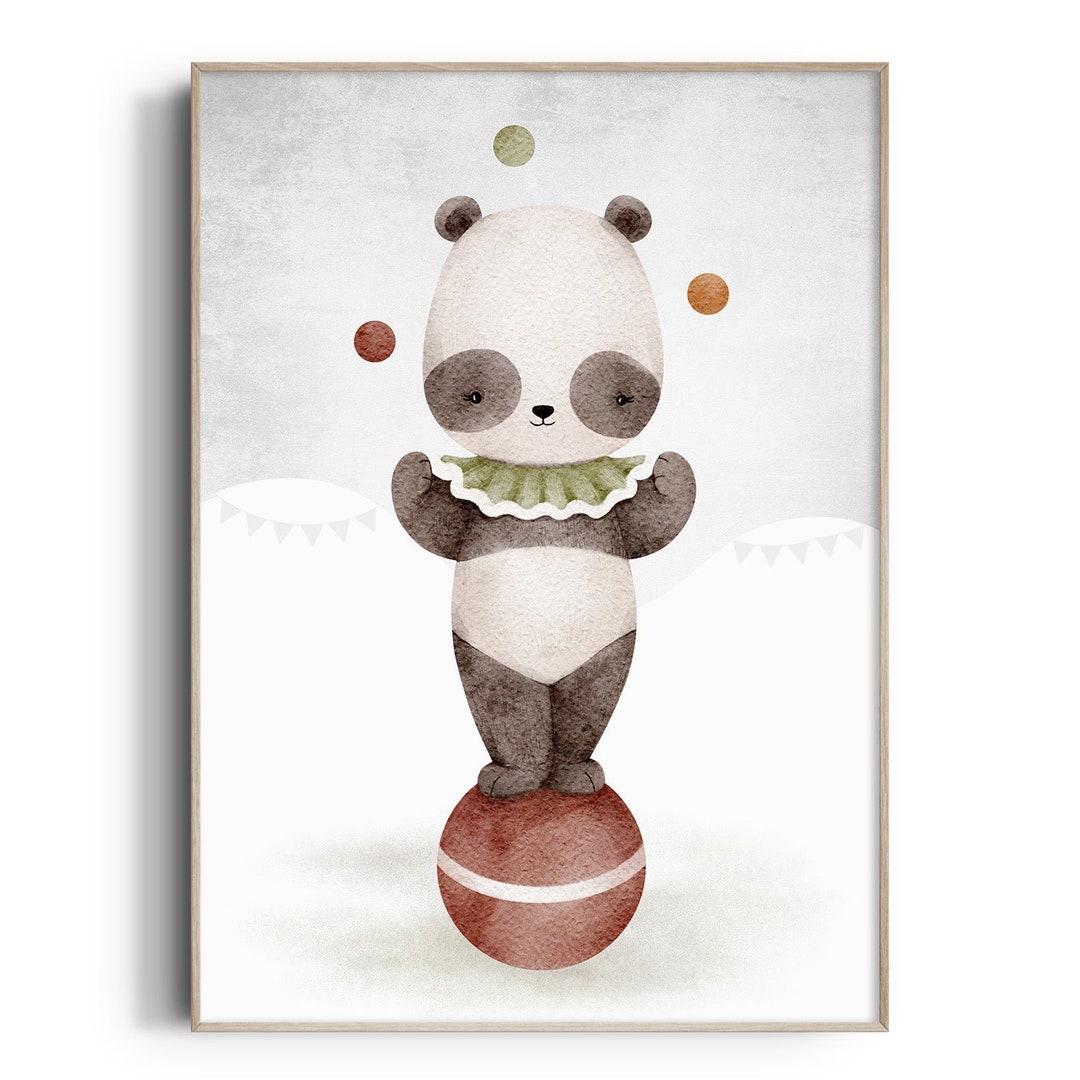 Circus Nursery Print, Circus Animal Wall Art, Panda, Kids Room Prints ...