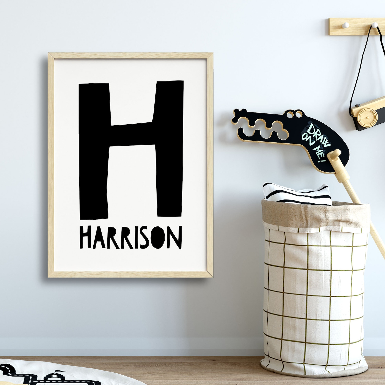 Custom Name Wall Art Print | Name Nursery Wall Art | Boys Bedroom Wall ...