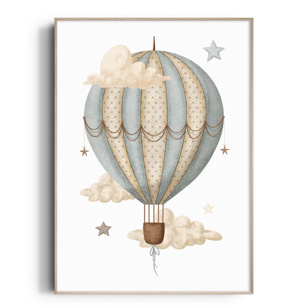 Hot Air Balloon Nursery Wall Art, Adventure Nursery Decor, Nursery Wall ...