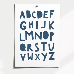 Dinosaur Nursery Prints, Blue Alphabet & Dinosaur Prints, Baby Boys ...
