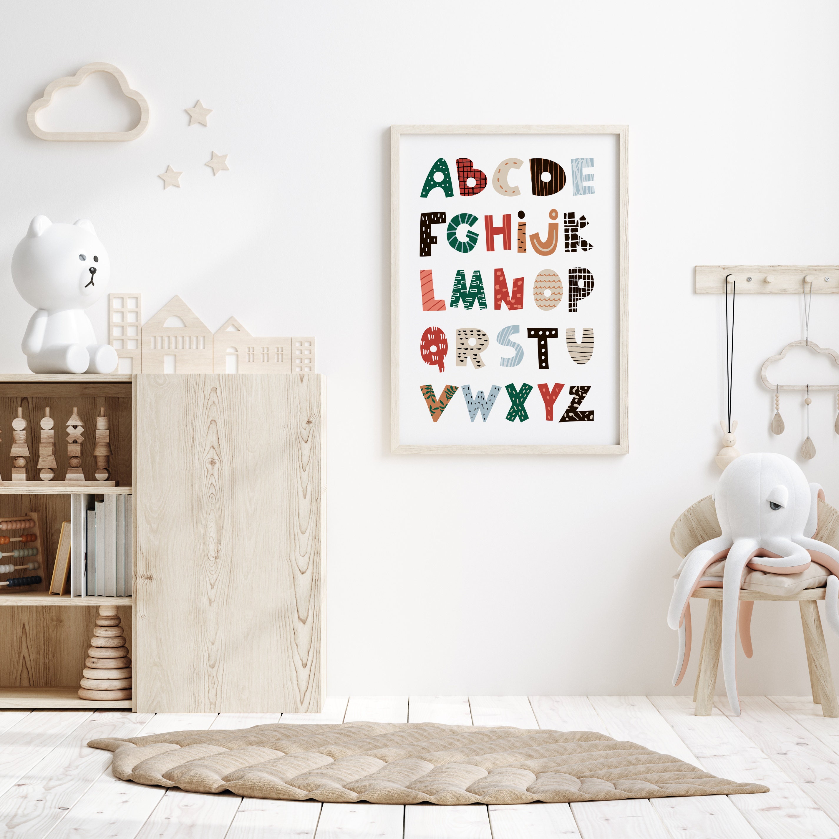 Nursery Print, Alphabet Nursery Wall Art, Scandi Nursery, Nursery Decor ...