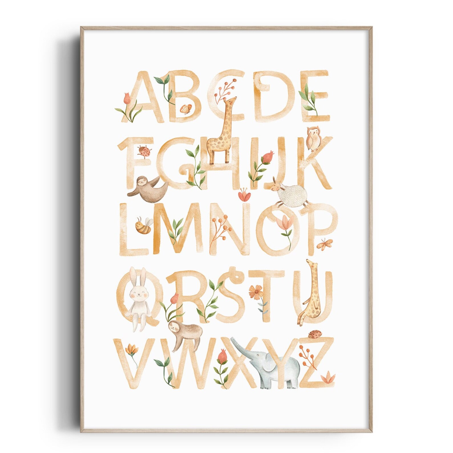 Woodland Animal Alphabet Print, Nursery Print, Nursery Wall Art ...