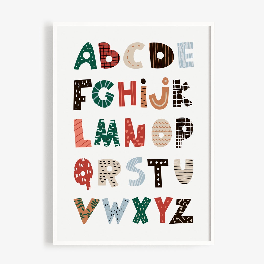 Nursery Print, Alphabet Nursery Wall Art, Scandi Nursery, Nursery Decor ...