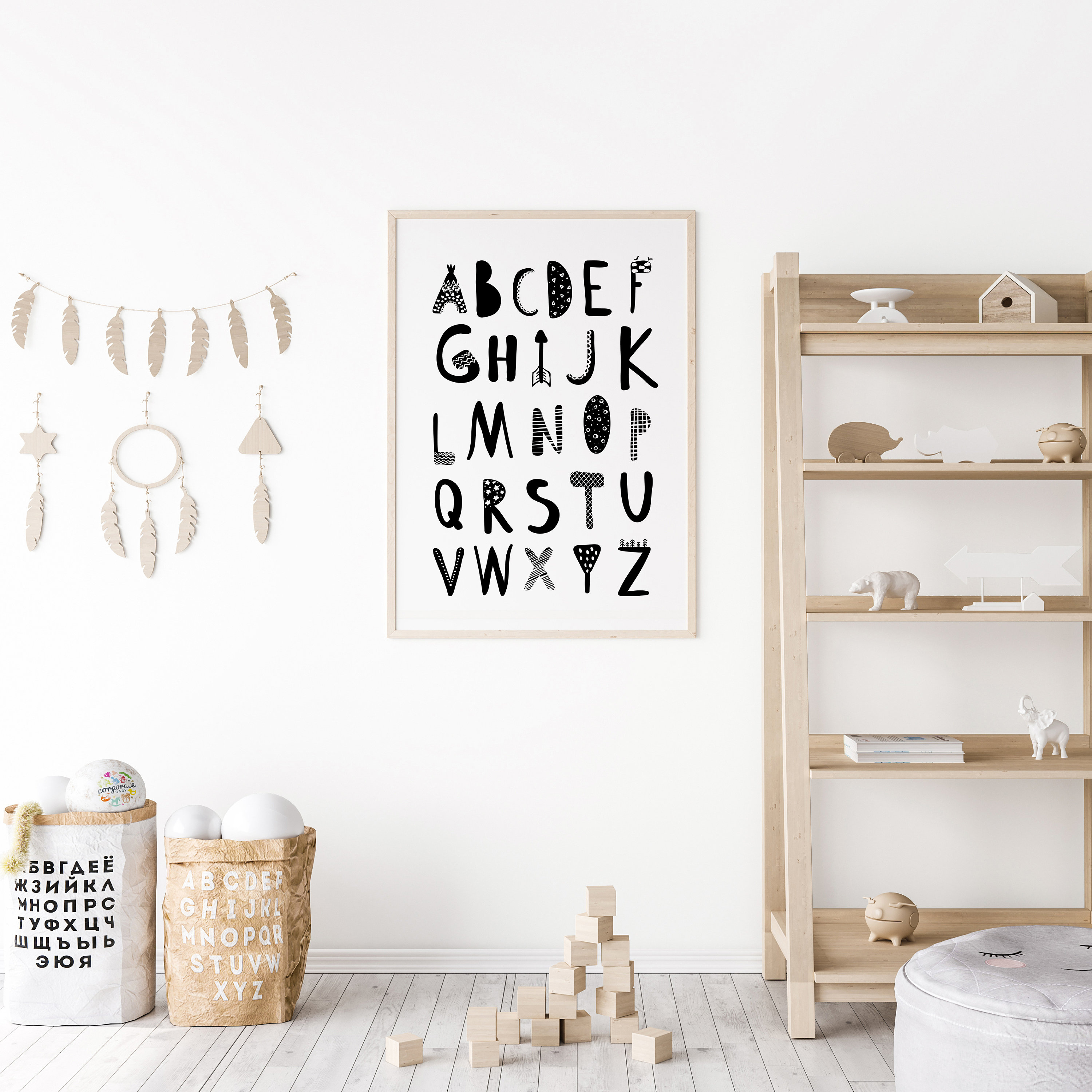 Nursery Prints Alphabet ABC Wall Art Alphabet Poster - Etsy