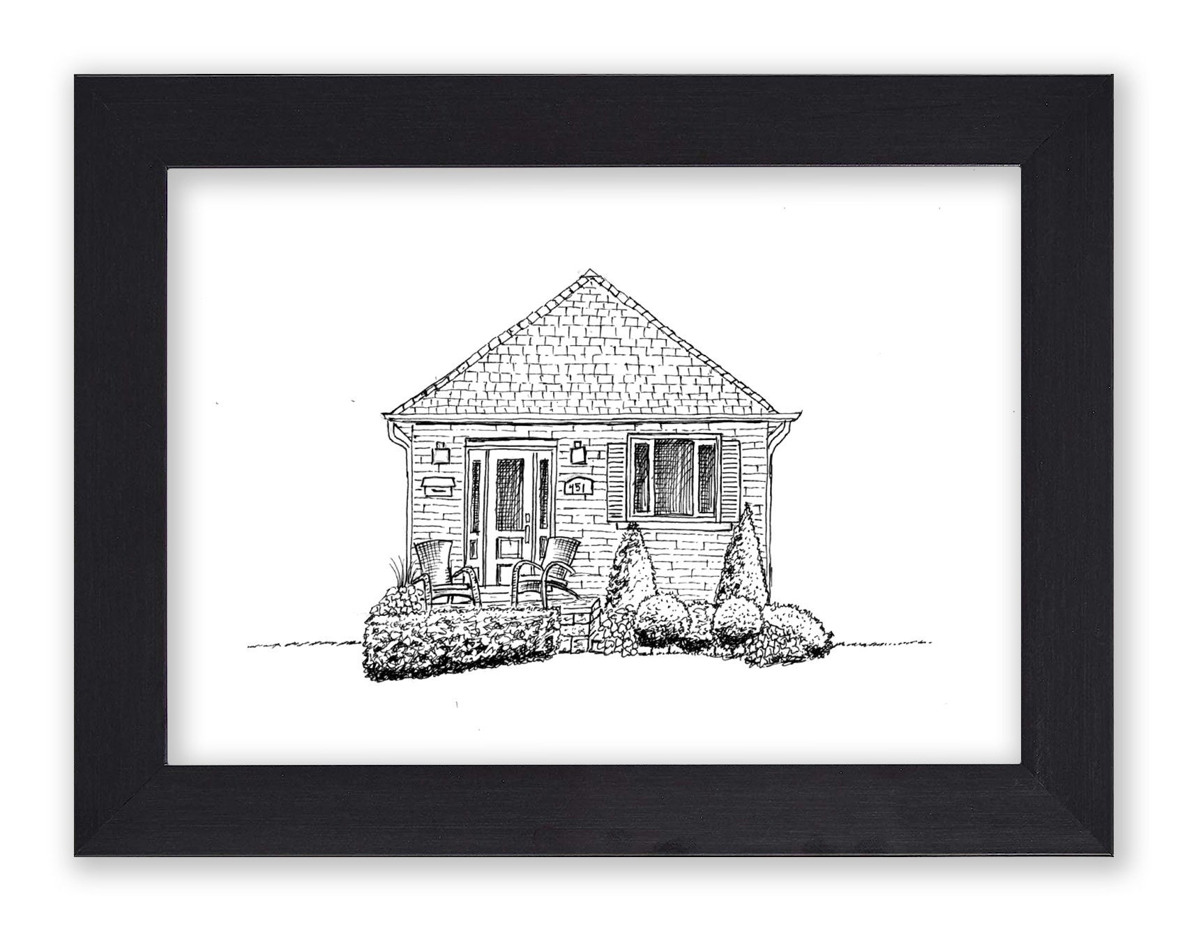 Custom Hand Drawn Ink House Portrait / House Illustration ...