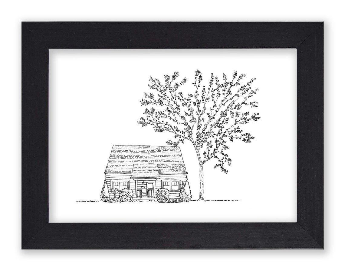 Custom Hand Drawn Ink House Portrait / House Illustration ...