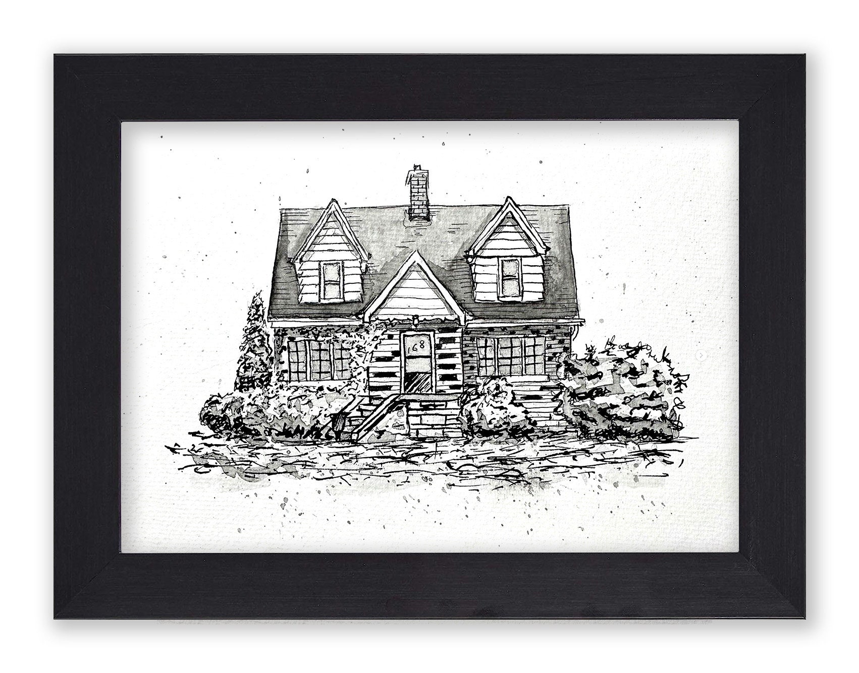 Custom Hand Drawn Ink House Portrait / House Illustration ...