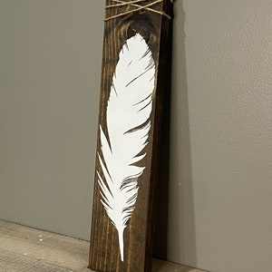 Feather Wood Sign - Etsy